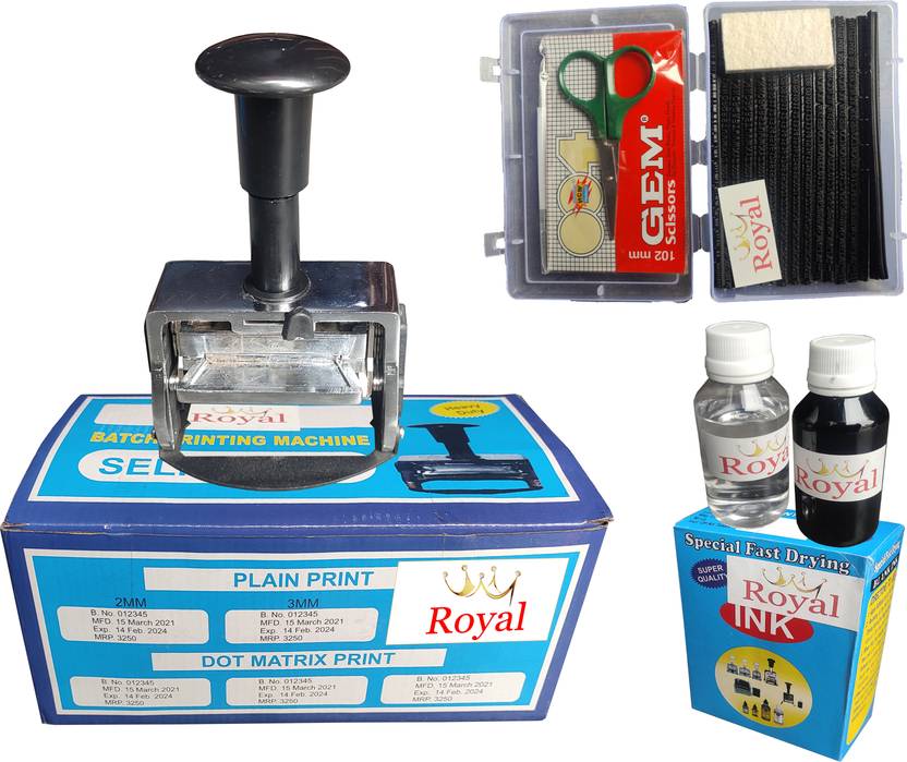 ROYAL Batch Printing Machine ( 3 mm ), Mini Coding machine, Stamping ...