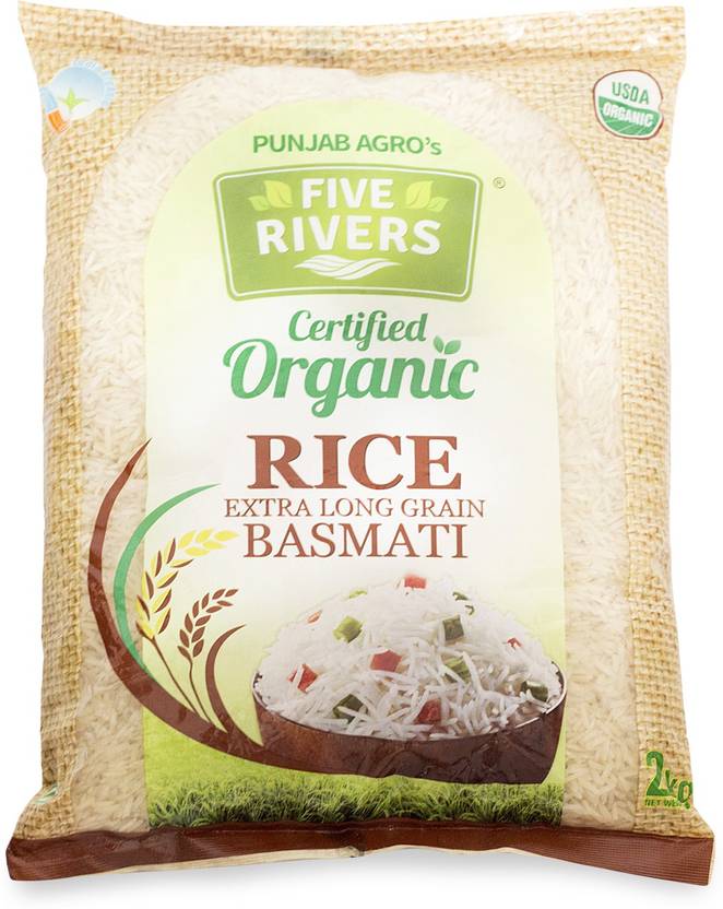 Five Rivers Organic Certified |Long Grain Basmati Rice | No Additives ...
