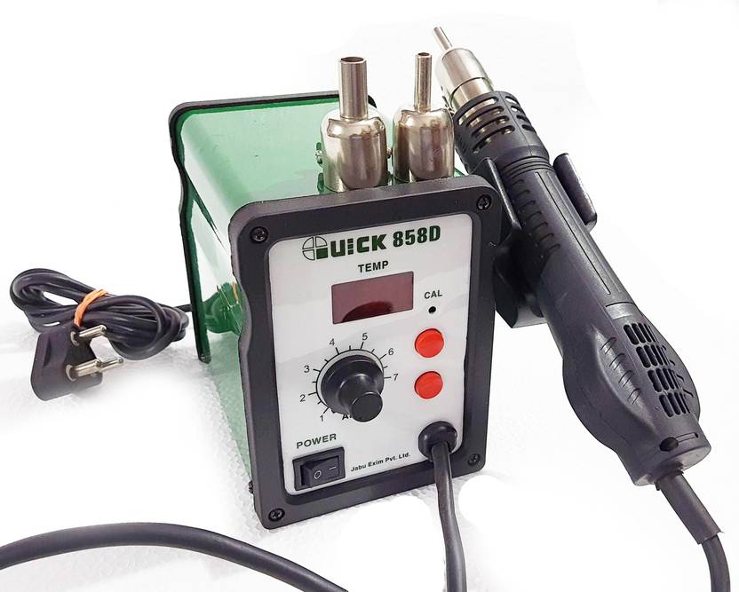 Buyyart Quick 858D Commercial Digital Smd Hot Air Soldering Rework Station with Auto Cut With 3 ...