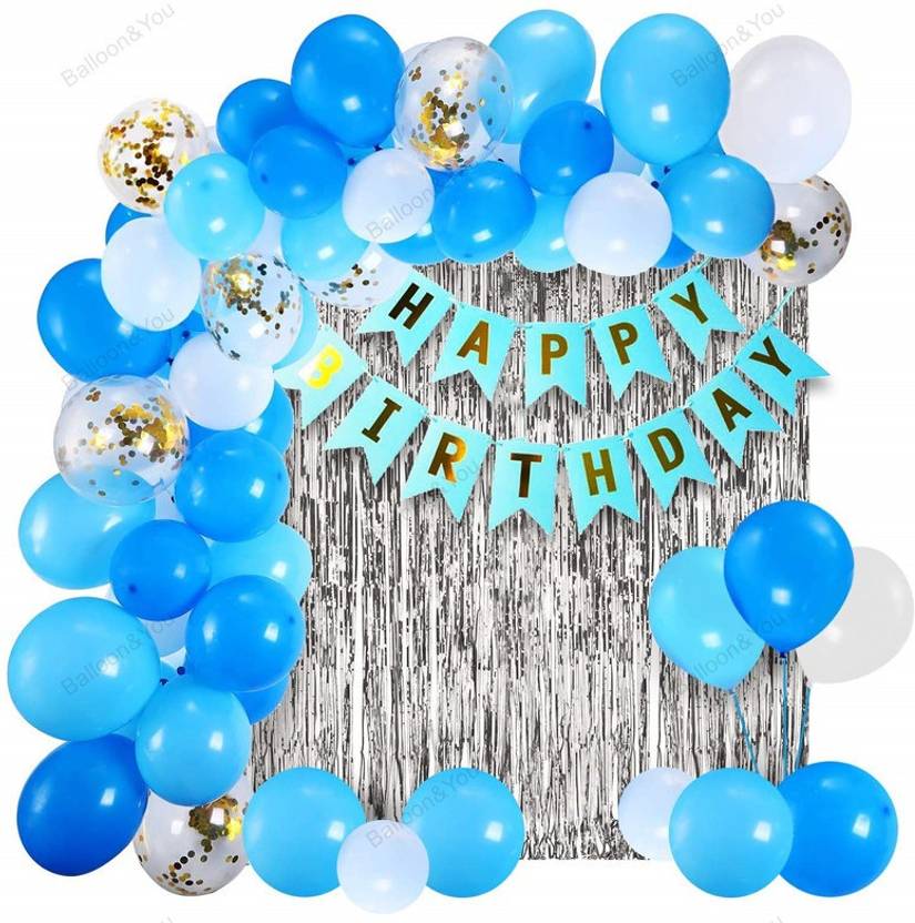 Balloon You Birthday Decorations Birthday Ka Saman Blue Happy balloon-you-birthday-decorations-birthday-ka-saman-blue-happy