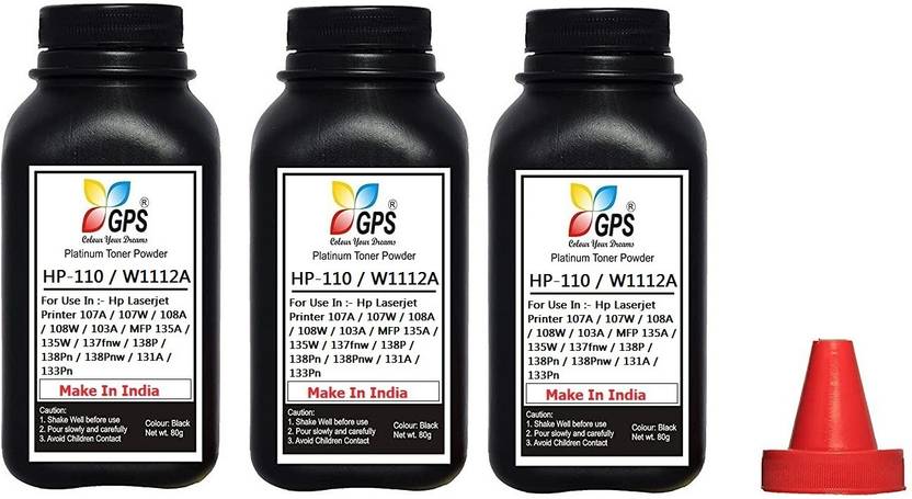 Black Hp 110A / W1112A Toner Cartridge Refill Powder For Use HP Printer ...