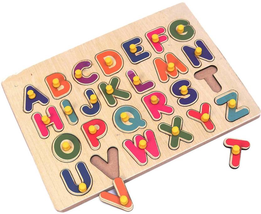 Plus Shine High Quality Wooden Educational Board ABCD Alphabet matching ...