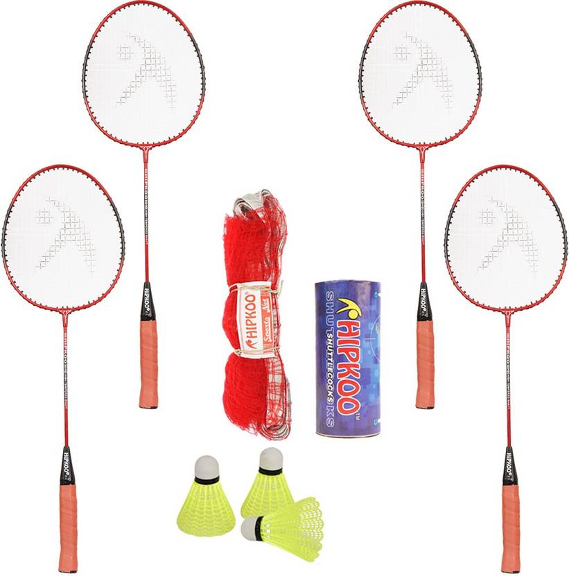 Hipkoo Sports Standard Badminton Complete Set (Set Of 4) 3 Shuttles and ...