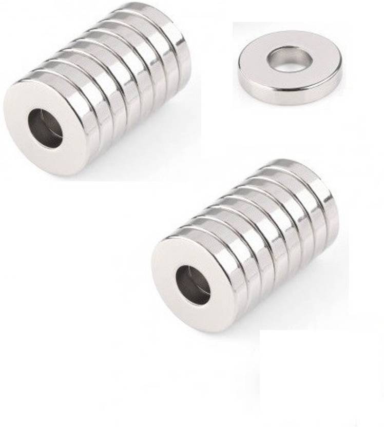 ART IFACT 4 Pieces of 20 mm x 5mm (8mm hole) Neodymium Ring Magnets N52 ...