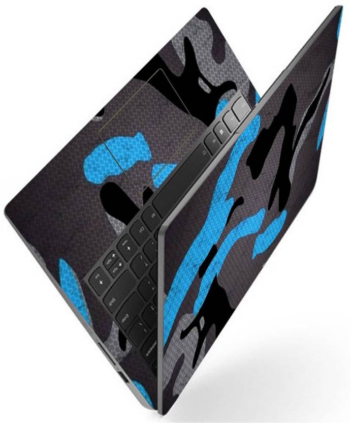 Techfit Full Body Laptop Skin Fits Size Upto 15.6 Inches - Black Blue ...