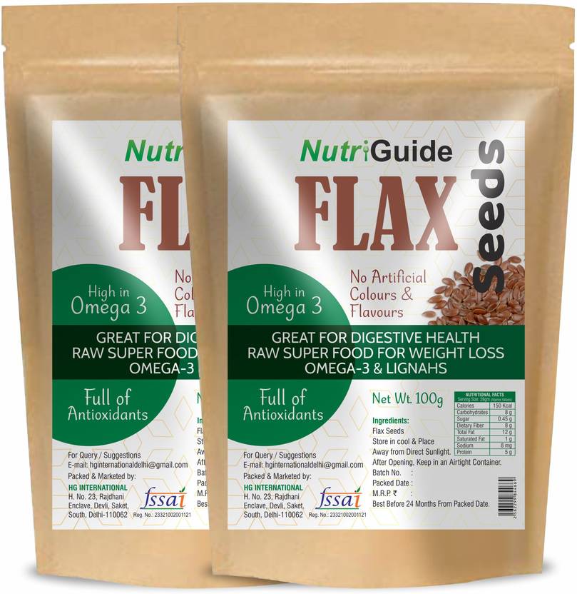Nutri Guide Flax Seeds for Weight Loss ,Rich in Fiber, Omega 3 and ...