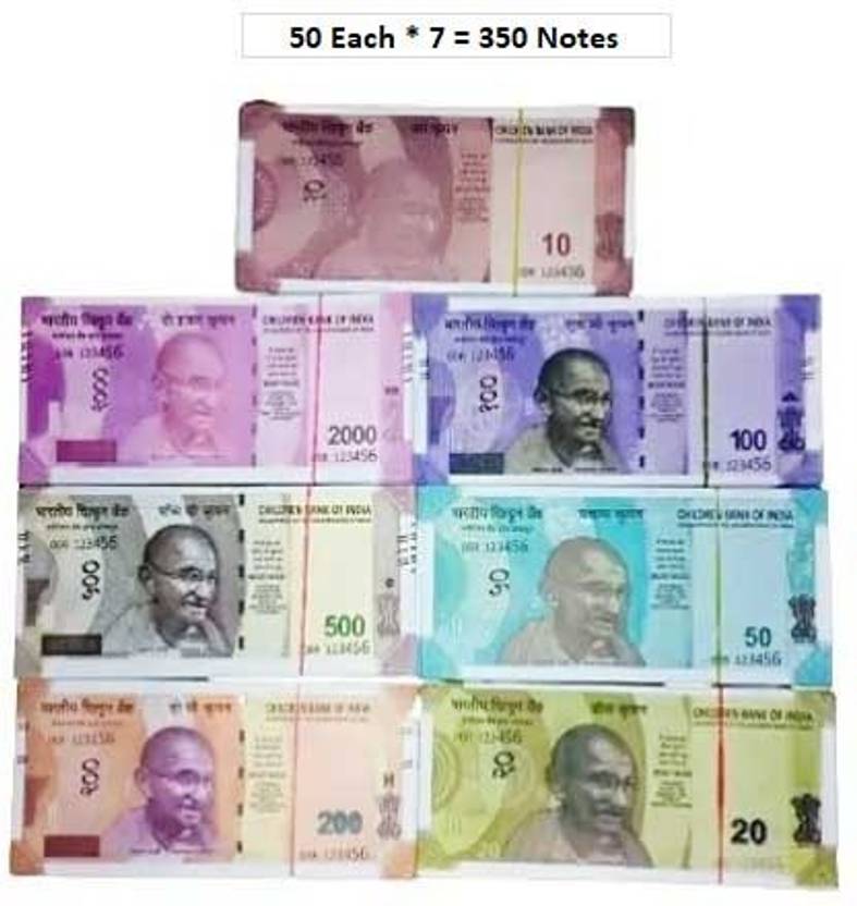 Dilurban Fun Playing Indian Notes for Fun Paper Kids Note-50 EACH NAKLI ...