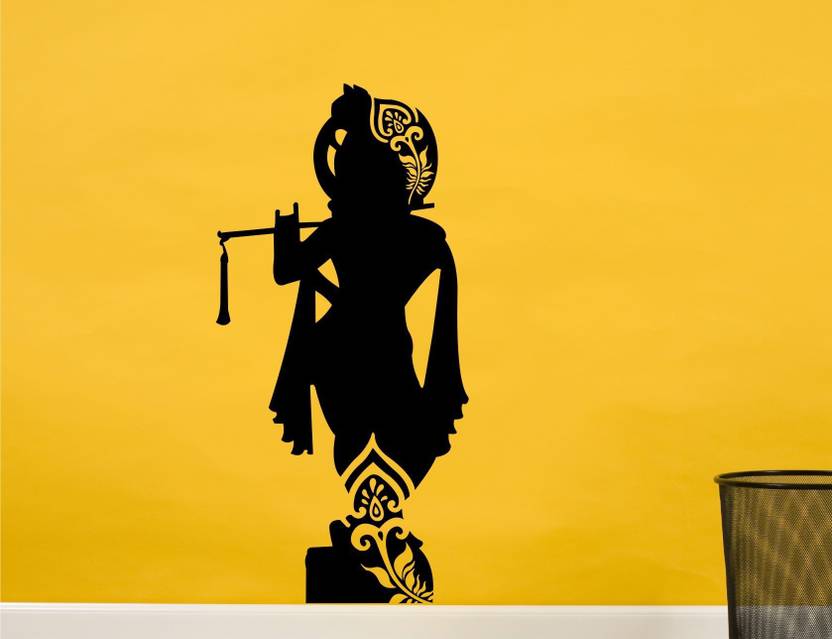PRIME HOME DECOR 55.95 cm Lord Krishna Black Wall Decal And Sticker ...