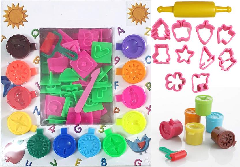 Artonezt Play Dough Numbers, Alphabets, Cutting Shapes, 1 Set Play ...