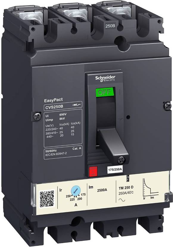 schneider Electric EasyPact CVS250B Circuit Breaker, 25 kA at 415 VAC ...