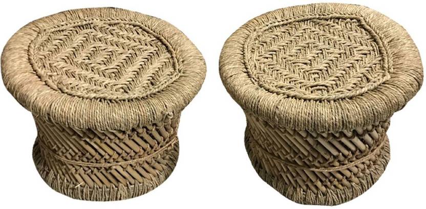 Craferia Export Natural Bamboo Cane Mudda stools /Mudha Set of 2 Rack ...