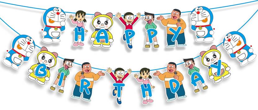 Seyal Doraemon Happy Birthday Banner Banner Price in India - Buy Seyal ...