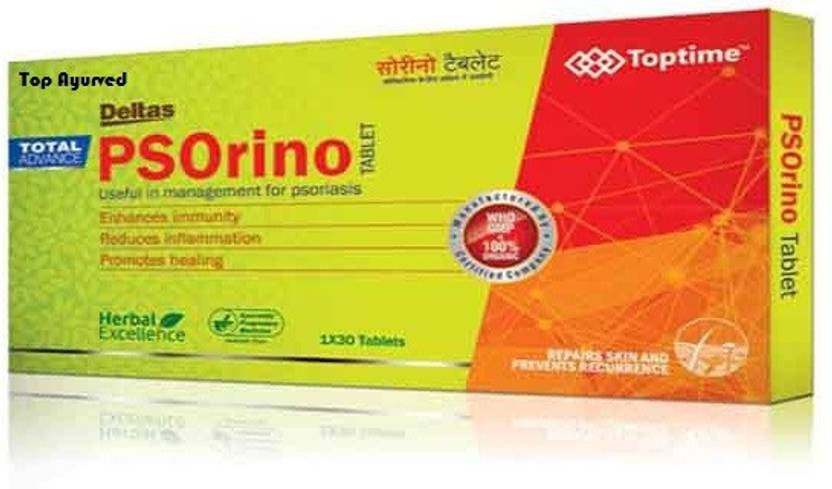 Top Ayurved Toptime Psorino Tablet ( for allergy, rashes, fungal ...