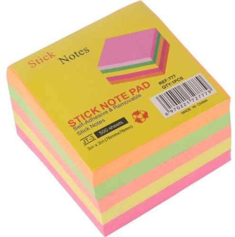 Flipkart.com | BM RETAIL Sticky Notes 3x3"inches Post It Note Pads 5 ...