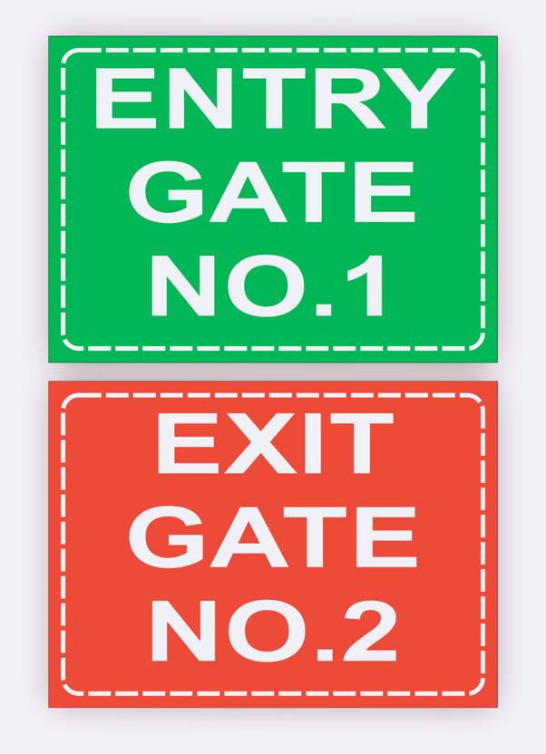 GOODPRINTZONE Gate Entry 1, and Gate Exit 2, Sign Board Size-8"X11"Inch ...