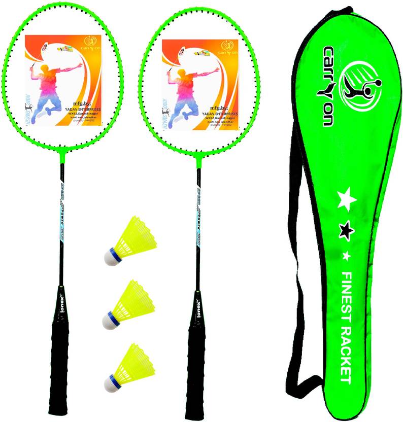 CARRY ON Single Shaft Badminton Racket 2 Piece With 3 Piece Plastic ...