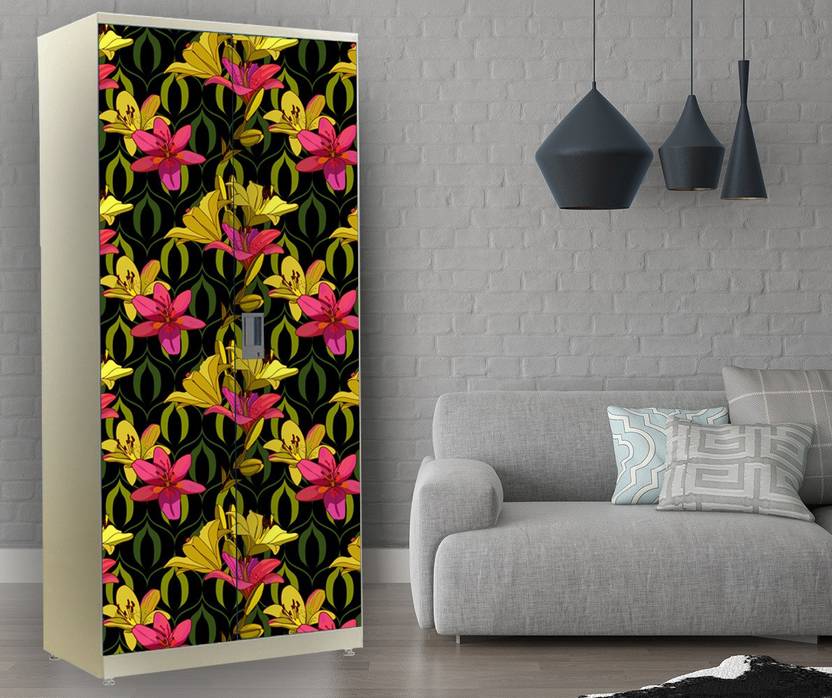 digital print world Almirah Sticker Extra Large Floral Design for ...