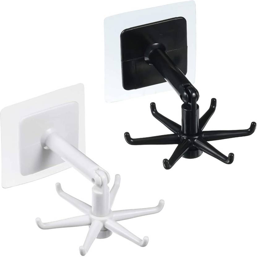 STOCKHAWKERS 360° Rotating Folding Hook Self-Adhesive Waterproof Wall ...