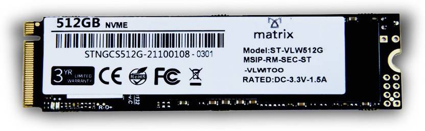 Matrix NVME SOLID STATE DRIVE 512 GB Desktop, Laptop, All in One PC's ...