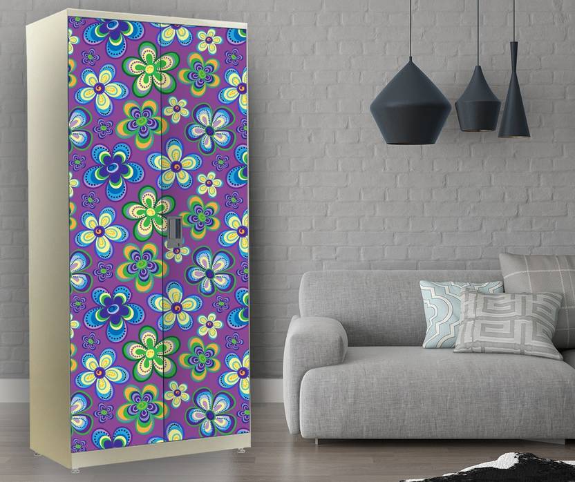 digital print world 213.36 cm Almirah Sticker Extra Large Floral Design ...