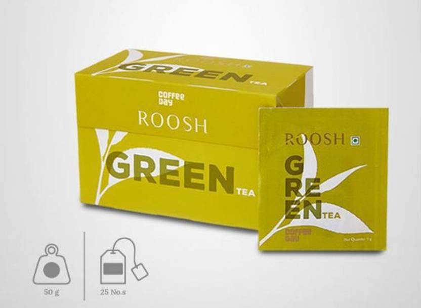 Café Coffee Day Roosh Green Tea | Pack of 2 | 25 sachets in each| Herbs ...