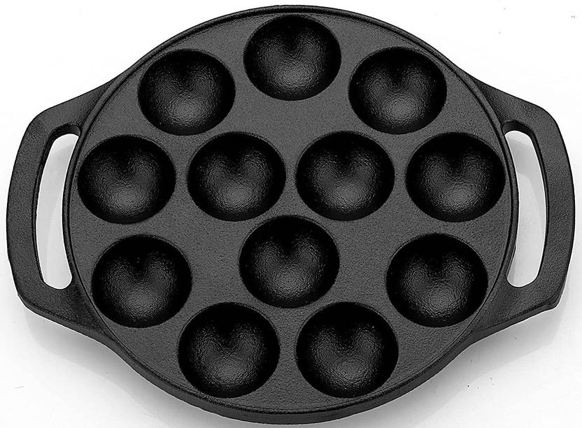 VARUDI cast iron appam pan appe maker cast iron 12 cavity induction ...