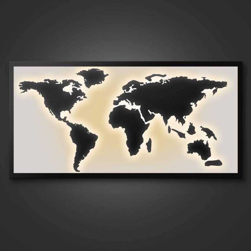 India Décor Shop Backlit World Map Wall Light Art Price in India - Buy ...