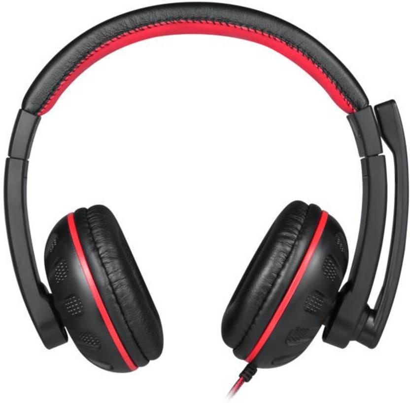 Enter HEADPHONE WITH MIC Wired Headset (Red-Black, On the Ear) Wired ...