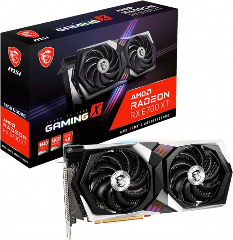 MSI RX 6700 XT GDDR6 12 GB AMD Radeon Chipset 192 bit 2622 MHz Graphics ...