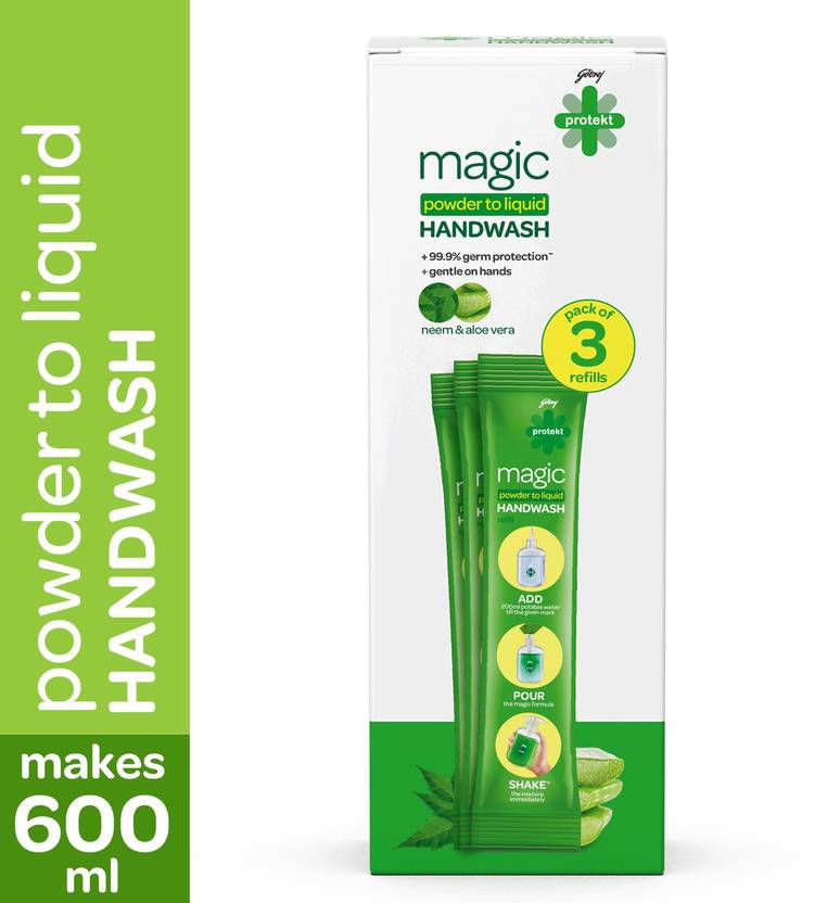 Godrej Protext Magic powder to liquid, neem & aloe vera Hand Wash ...