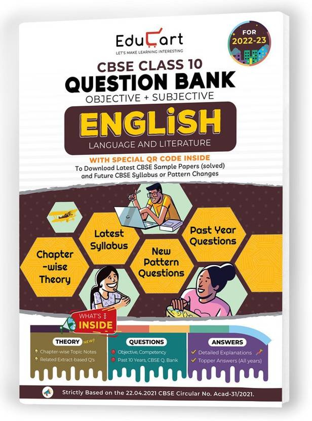 Educart CBSE Class 10 English Question Bank For 2022-23 (OLD): Buy ...
