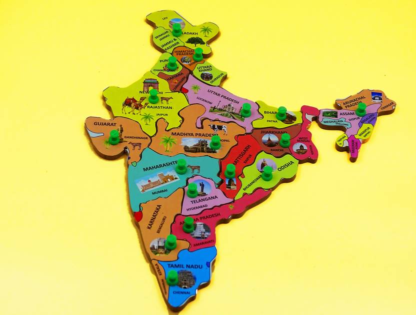 Johnnie Boy Wooden Indian Map Puzzles for Kids identifier Learning ...