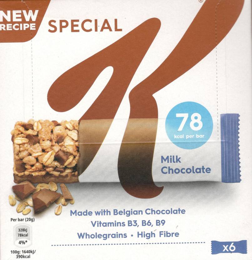 Kellogg's SPECIAL K MILK CHOCOLATE 6 X IMPORTED CEREAL BARS MADE IN UK ...