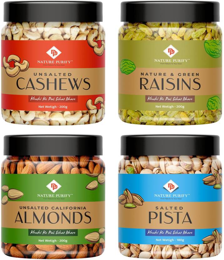 Nature Purify Dry Fruits Combo Pack (Almond,Cashew,Kishmish,Pista) Almonds Price in India - Buy ...