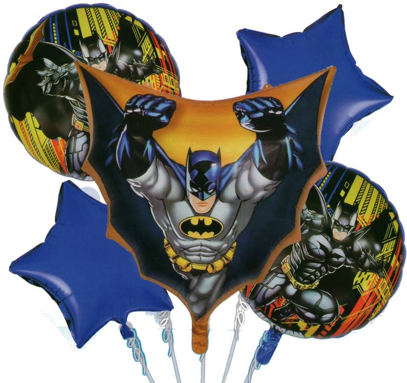 Flipkart.com | Party Pack Printed Batman Theme Foil Balloon 5 pc Set ...