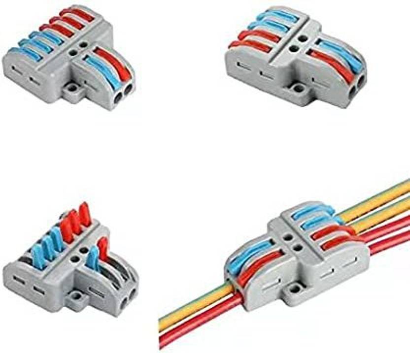 SK Electroncs Push-in Lock Universal Connector(2 in 4 out 10Pcs & 2 in ...
