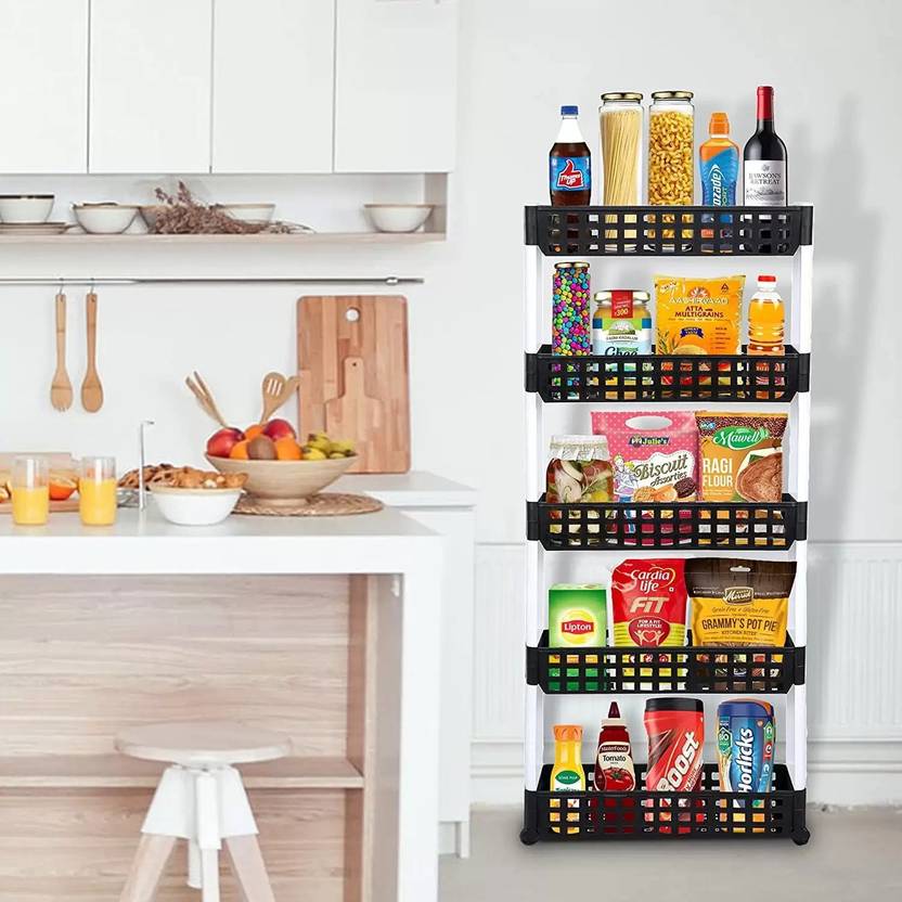 Connex 5 Layer Slim Space Saving Multipurpose Utility Storage Shelf ...