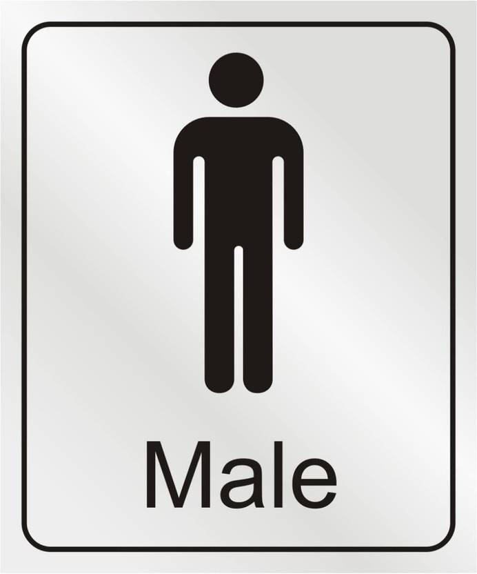 Creative Graphics 15.24 cm Male Toilet Sign Stainless Steel Board ...