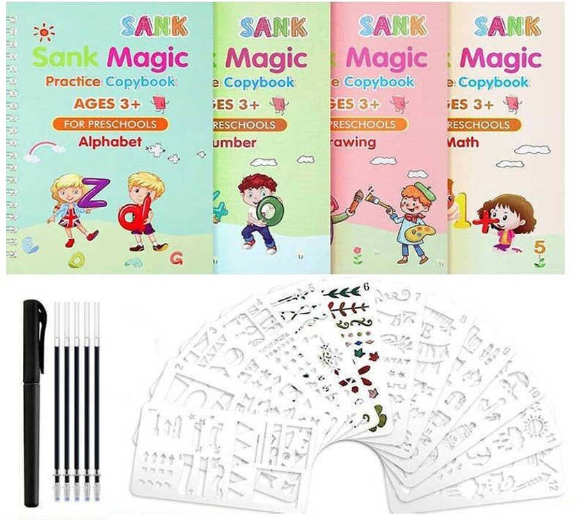 ZURU BUNCH 4 Set Sank Magic Practice Copybook For Kids-The Print ...