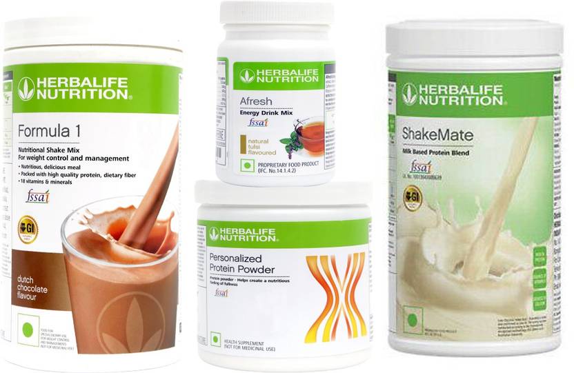 HERBALIFE Formula 1 + Protein 200 Gram + Afresh Tulsi + Shake Mate ...