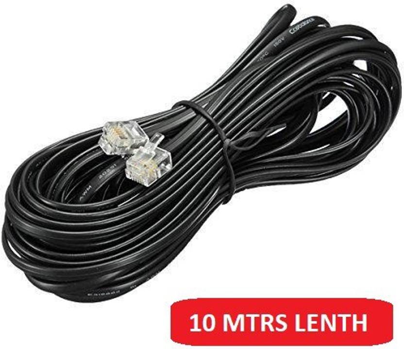 TEQGO 10 METERS Landline Telephone Cable with BOTH END RJ11 Plug Wire ...
