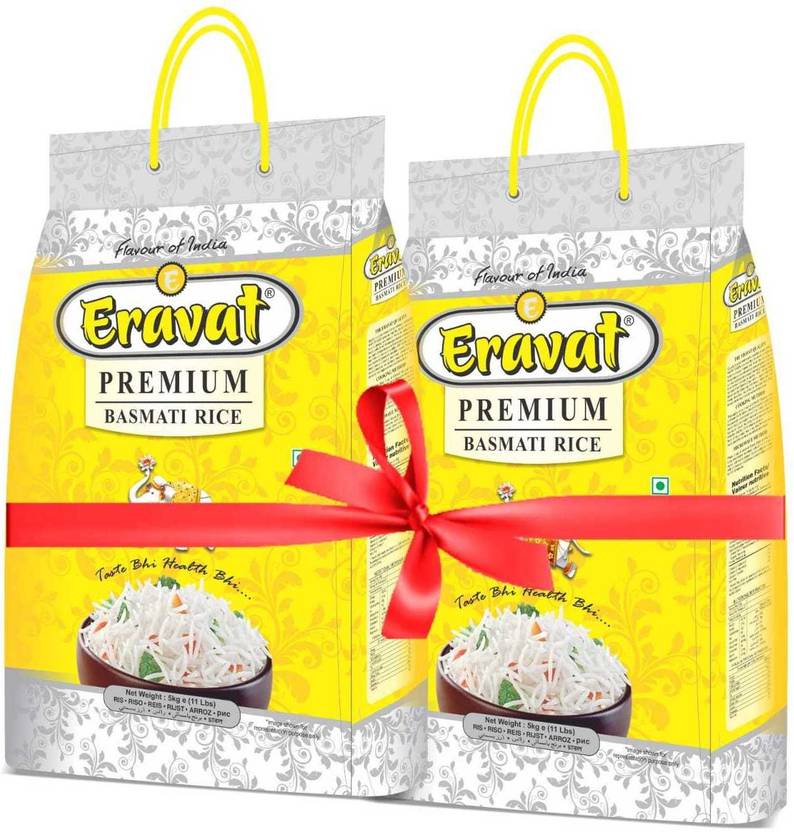 Eravat PREMIUM 5KG PACK OF 2 Basmati Rice (Full Grain, Steam) Price in ...