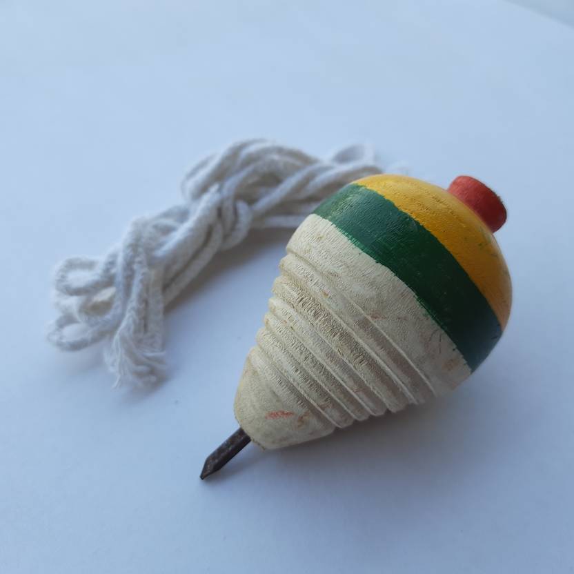 Krida Wooden Lattus / Bhamardo: Traditional Spinning Top Toy - Wooden ...