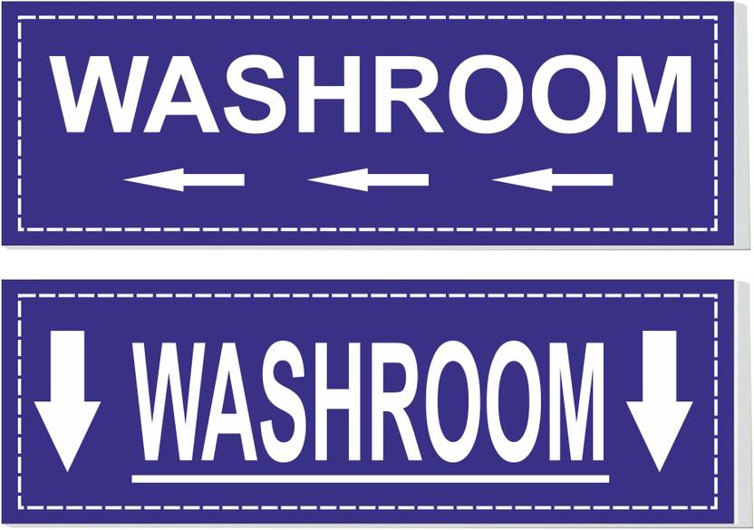 GOODPRINTZONE Washroom Sign Board Size 4 X 12 Inch Pack Of 1 Set ...