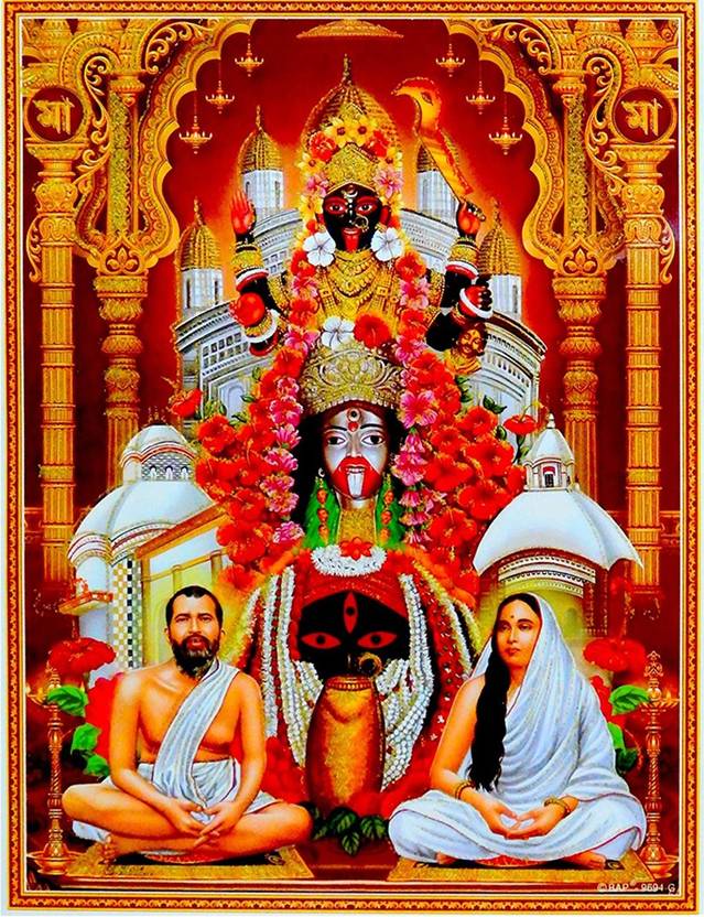 Wall gallery 45.72 cm Gold DakshineswarMaa Kali,Tara Maa, Ramkrishna ...
