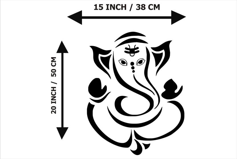 Design Decor 38.1 cm Ganesh Ji Wall Stickers for Living Room, Bedroom ...