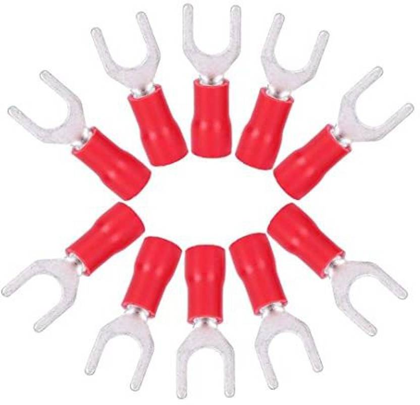 SK Electronics 100 Pcs Insulated Fork U-Type Wire Connector Fit Wire ...