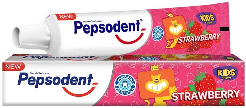 PEPSODENT Kids 2-6 Years Strawberry Flavour Toothpaste 45g Toothpaste ...