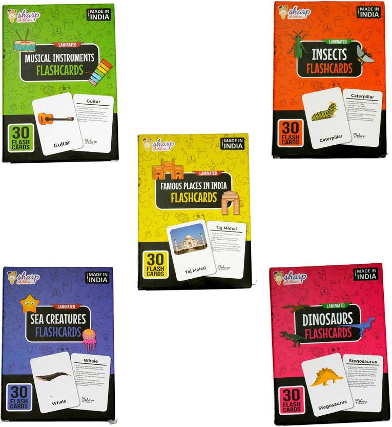 Sharp Children LAMINATED Flash Cards For Kids (Set Of 5 (D ...