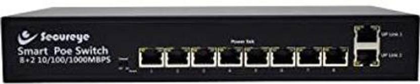 SECUREYE 8 Port POE Switch (S-8FE-2UE-LD-NB) 8 Ports 100 Mbps Smart ...